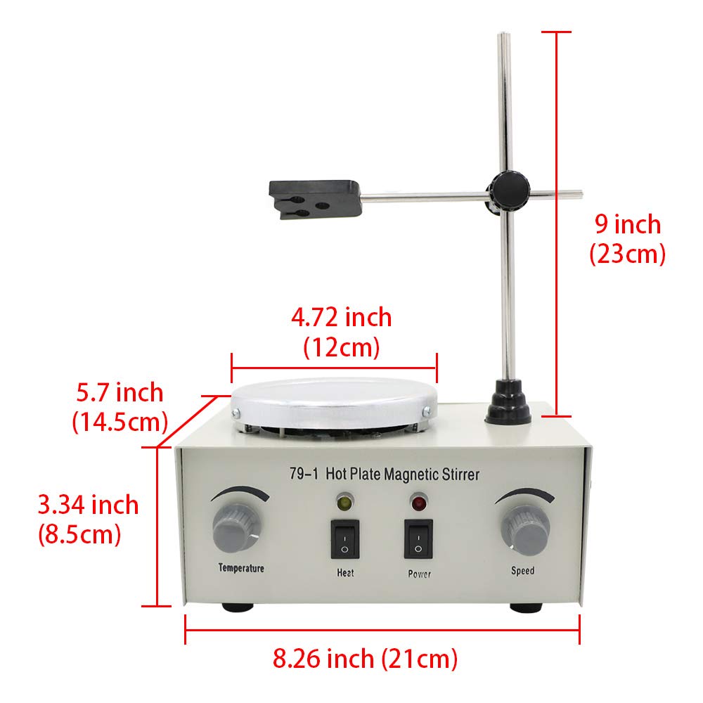 Magnetic Stirrer, Hot Plate with Speed Adjusting, Magnetic Mixer with 7 Pcs Stirrer Stir Bars Mixed, Home Lab Stirrer, 1000ML