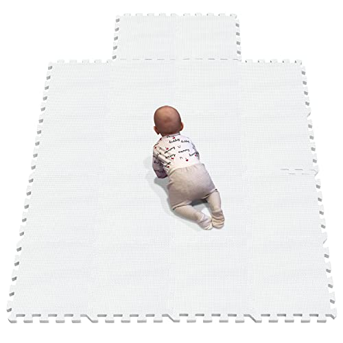 YIMINYUER® 18 Tiles (30cm×30cm×1cm Each Tile) Baby Soft Puzzle Play Mats, Kids Thick EVA Foam Floor, Toddlers & Children's Soft Interlocking Mat R01G301018