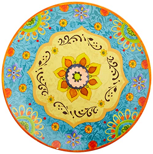 Certified International Tunisian Sunset 9" Dinner Plates, Set of 4, 10.5", Multicolor