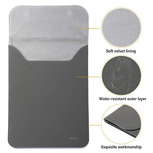 HYZUO 13 Inch Laptop Sleeve Compatible with MacBook Air M2 A2681 13.6" Display, MacBook Air 13 M1 2018-2022, MacBook Pro 13 M2 M1 2016-2022, Faux Suede Leather Case with Accessory Bag, Dark Gray