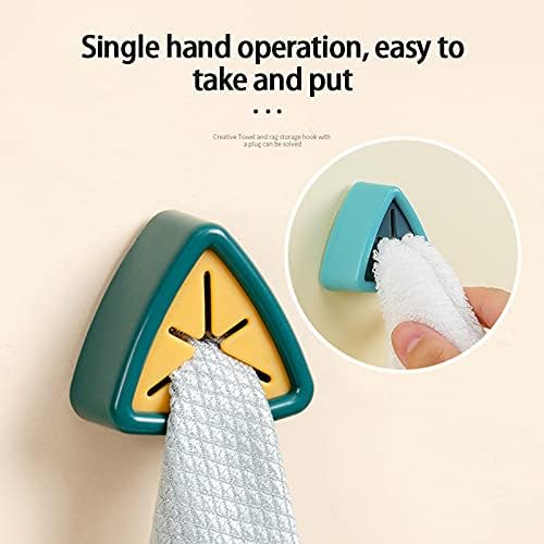 Towel Holder Towel Storage Racks Hanger Adhesive Towels Storage Wash Cloth Clip Sucker Wall Window Bathroom Kitchen Accessories (Sky Blue)