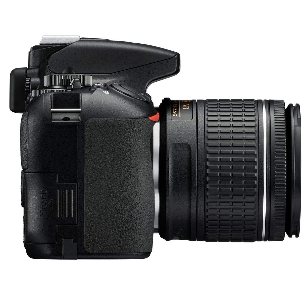 Nikon D3500 DX-Format DSLR Camera with 18-55mm and 70-300mm Lens, Black, Bundle with Corel PC Photo and Video Editing Software, Bag, 32GB SD Card, Screen Protector and Accessories