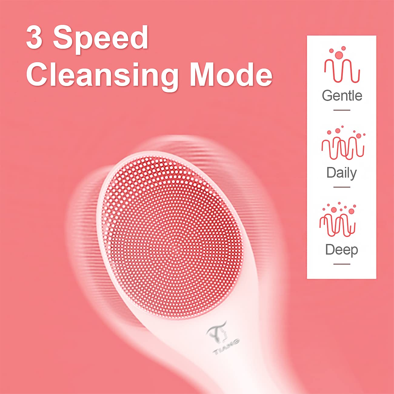 Sonic Face Brush, Sonic Facial Cleansing Brush, Silicone Face Exfoliator Brush Cleanser with Heated Massage and Light Design for Gentle Exfoliating|Massaging|Skin Clean