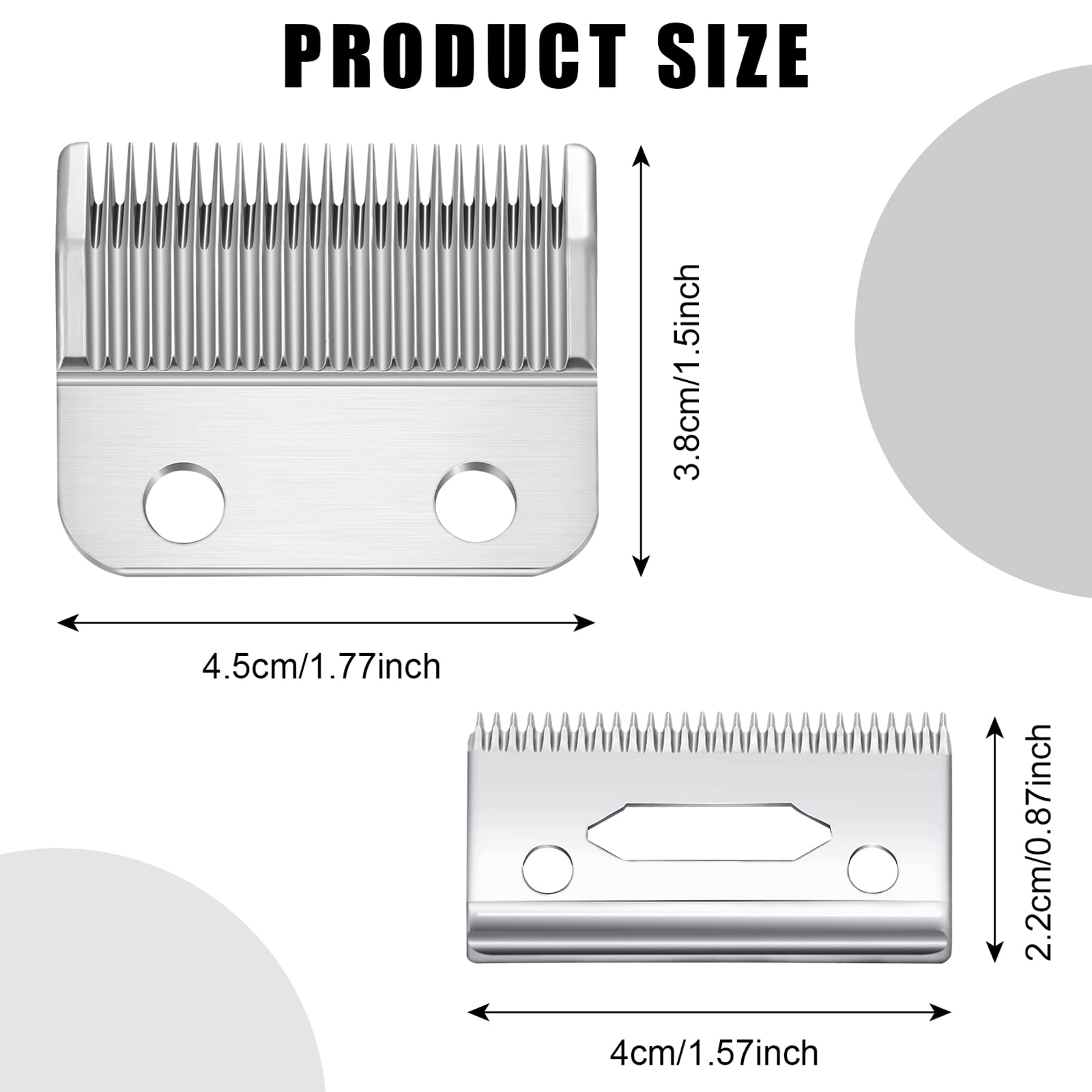 3 Sets Hair Clipper Replacement Blades Adjustable Clipper Blades 2 Hole (1mm - 3mm) Hair Trimmer Replacement Blades (Silver)
