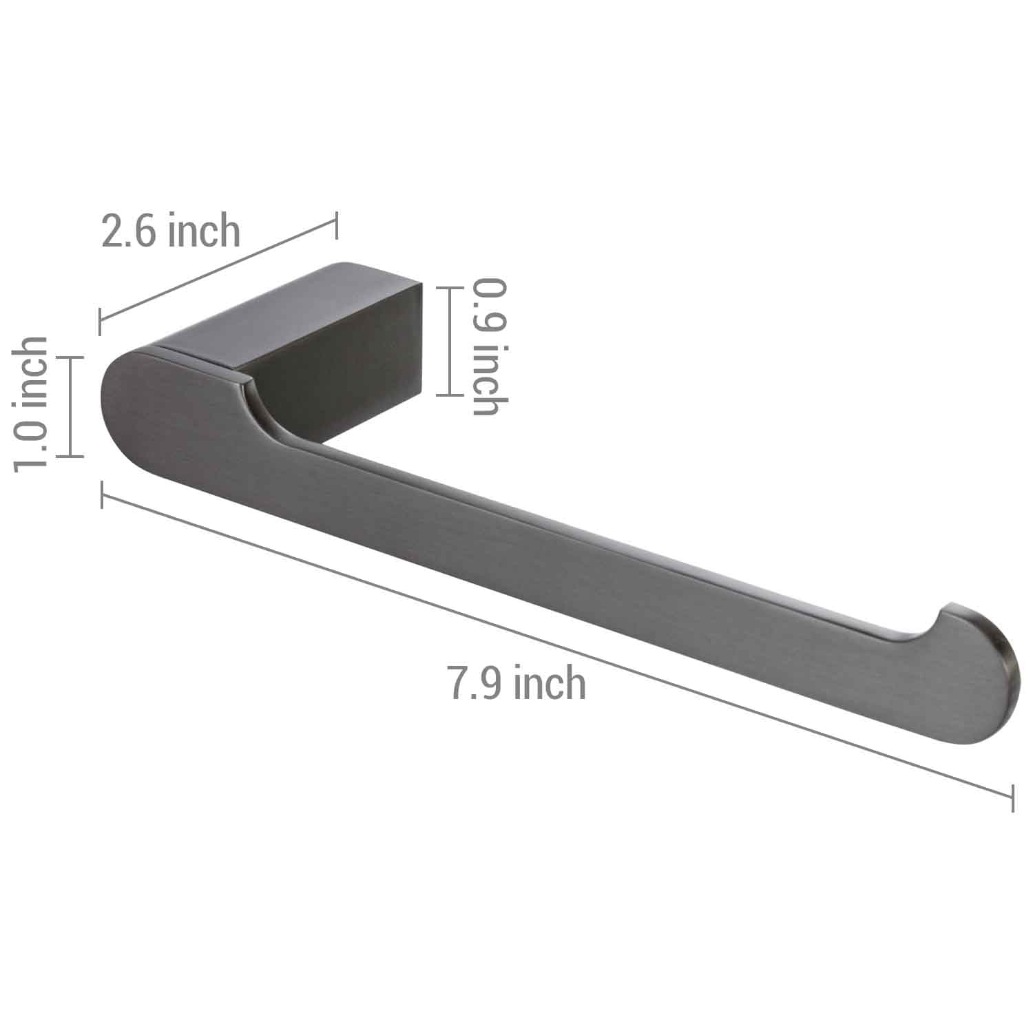 MyGift 6 Inch Gunmetal Hand Towel Holder Rack, Wall Mounted Premium Hotel Series Dark Gray Metal Hook for Hanging Hand Drying Towels, Bathroom Hand Towel Ring