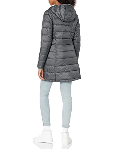 Amazon Essentials Women's Lightweight Water-Resistant Hooded Puffer Coat (Available in Plus Size), Charcoal Heather, XX-Large