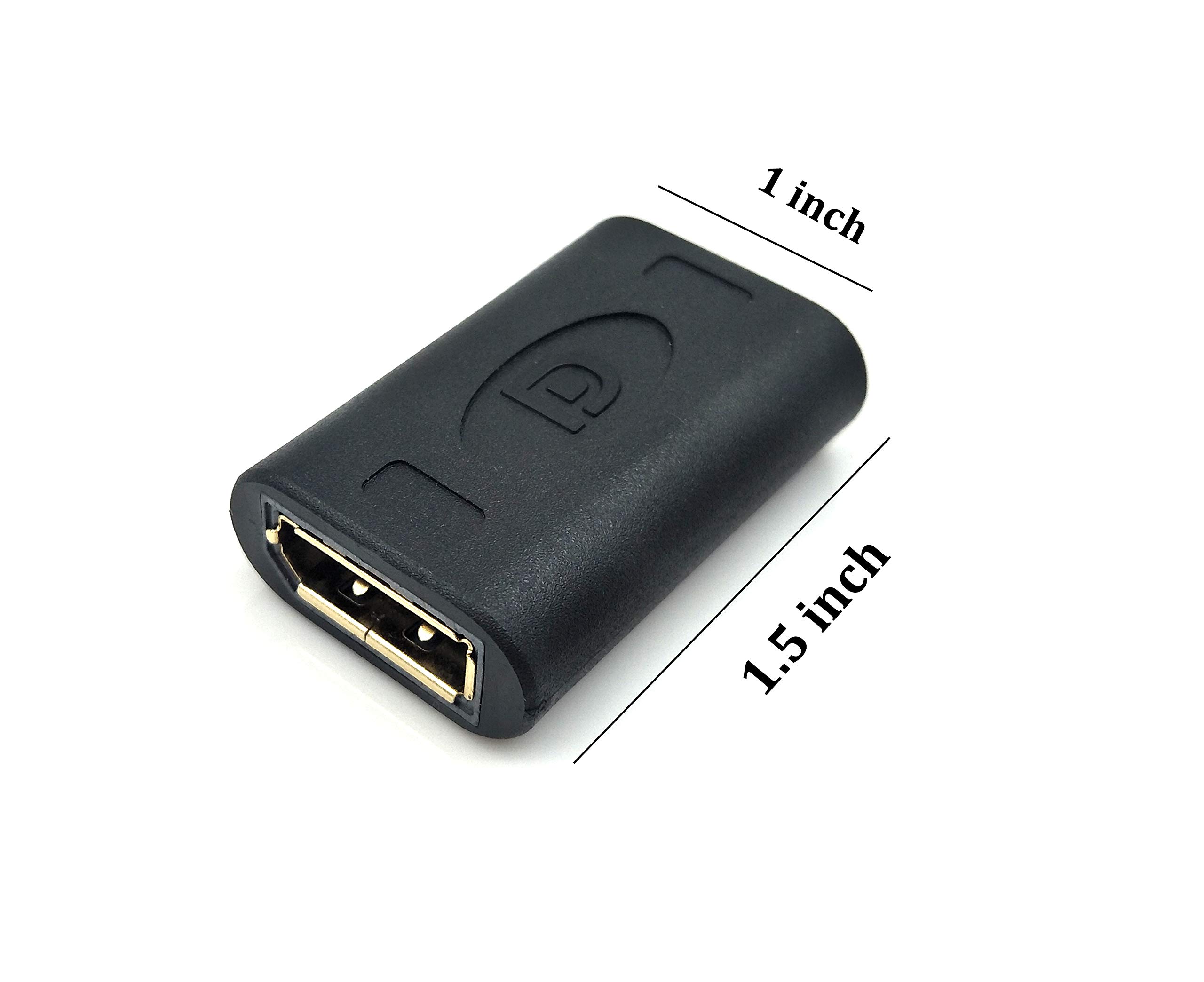 Poyiccot Displayport to Displayport Coupler, 2Pack DisplayPort (DP) Female to DisplayPort (DP) Female Convertor Extension Adapter Black (DP to DP Coupler)