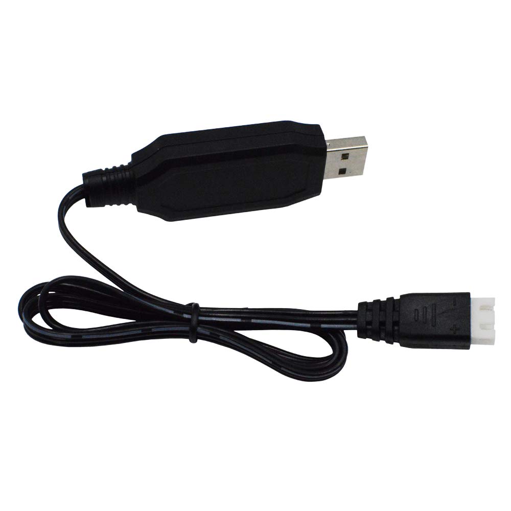 Blomiky 2 Pack H102 7.4V 1.3A USB Charger Cable with XH-3P Connector Plug for RC Truck 7.4V 2S Lipo Battery and H120 H100 H101 H103 H110 H112 H108 RC Boat and Trucks Quadcopter H106 USB 2