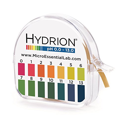 Micro Essential Hydrion Insta-Chek HJ613 Wide Range Single Roll Jumbo pH Test Paper Dispenser with Colorimetric Chart, 600" Length, 0.5" Width, 0-13 pH Range (Case of 10)