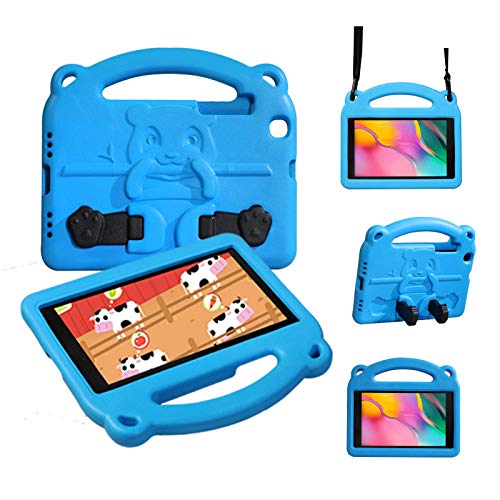 FIREVASE Tablet Case for Samsung Galaxy Tab A 8.0 Inch,2019 SM-T290/T295, EVA Protective Case Shock Absorption Convertible Built-in Handle Lightweight Child Protective Case with Shoulder Strap (Blue)