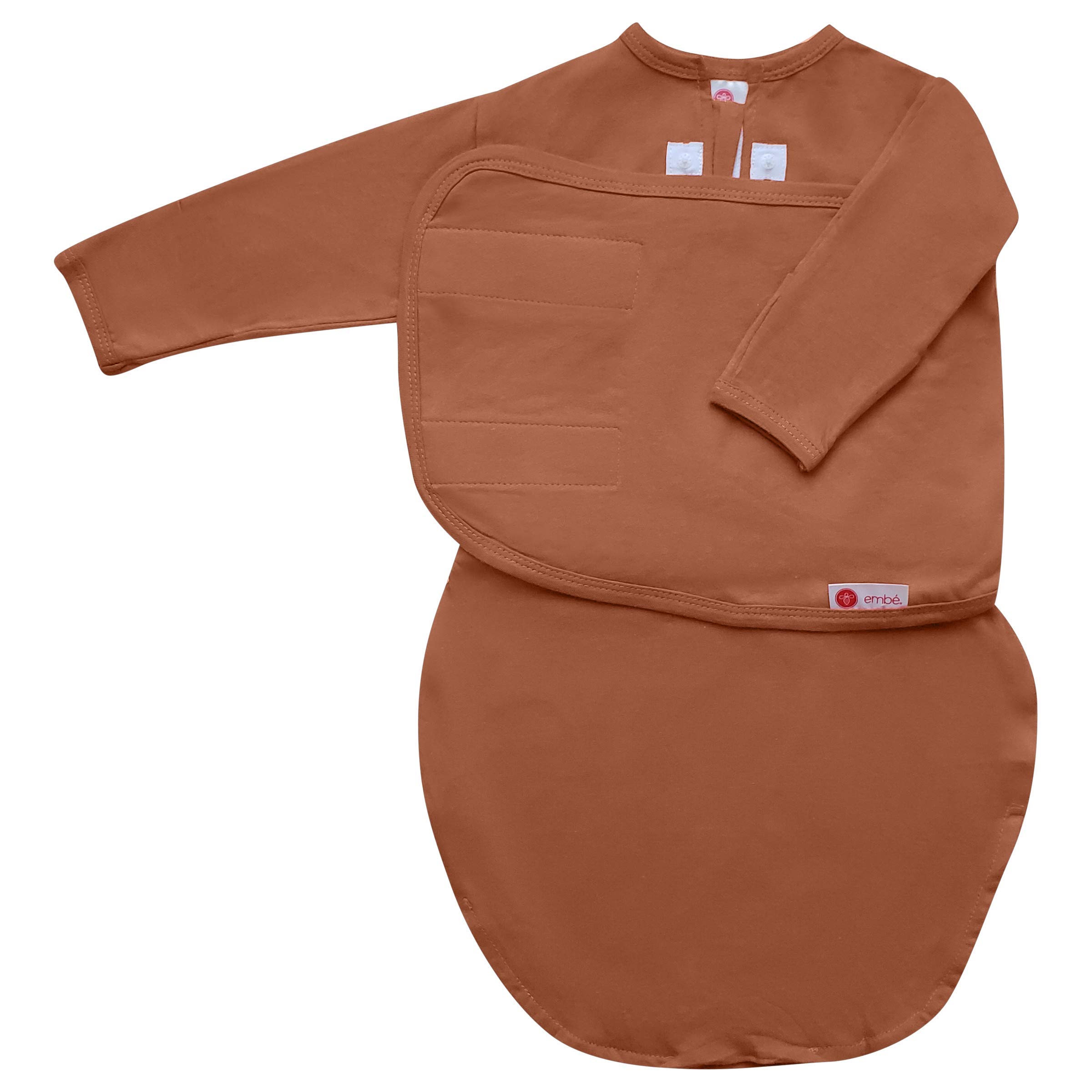embe Baby Eczema Sleep Aid Sleeper Sack for Babies 0-3 Months, 6-14 lbs | Swaddle With Fold Over No Scratch Mittens Attached | No Scratch Sleeves Baby - [Sand]