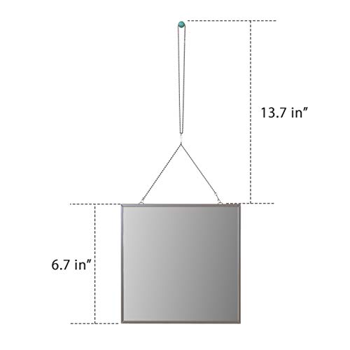 Liootech Fogless Shaving Shower Mirror, Fog Free Mirror Narrow Bezel Ultra-ThinĀ 6.7 inch Metal Frame with 2 Stainless Steel Chains 17.3 & 10.6 inch