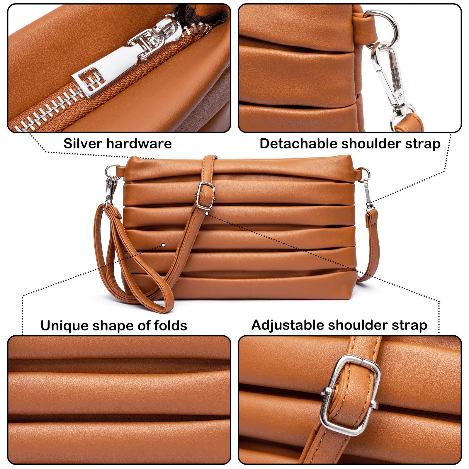 Small Crossbody Shoulder Bag for Women, Trendy Simple Shoulder Purses, Clutch Wallet with Wristlet Strap…