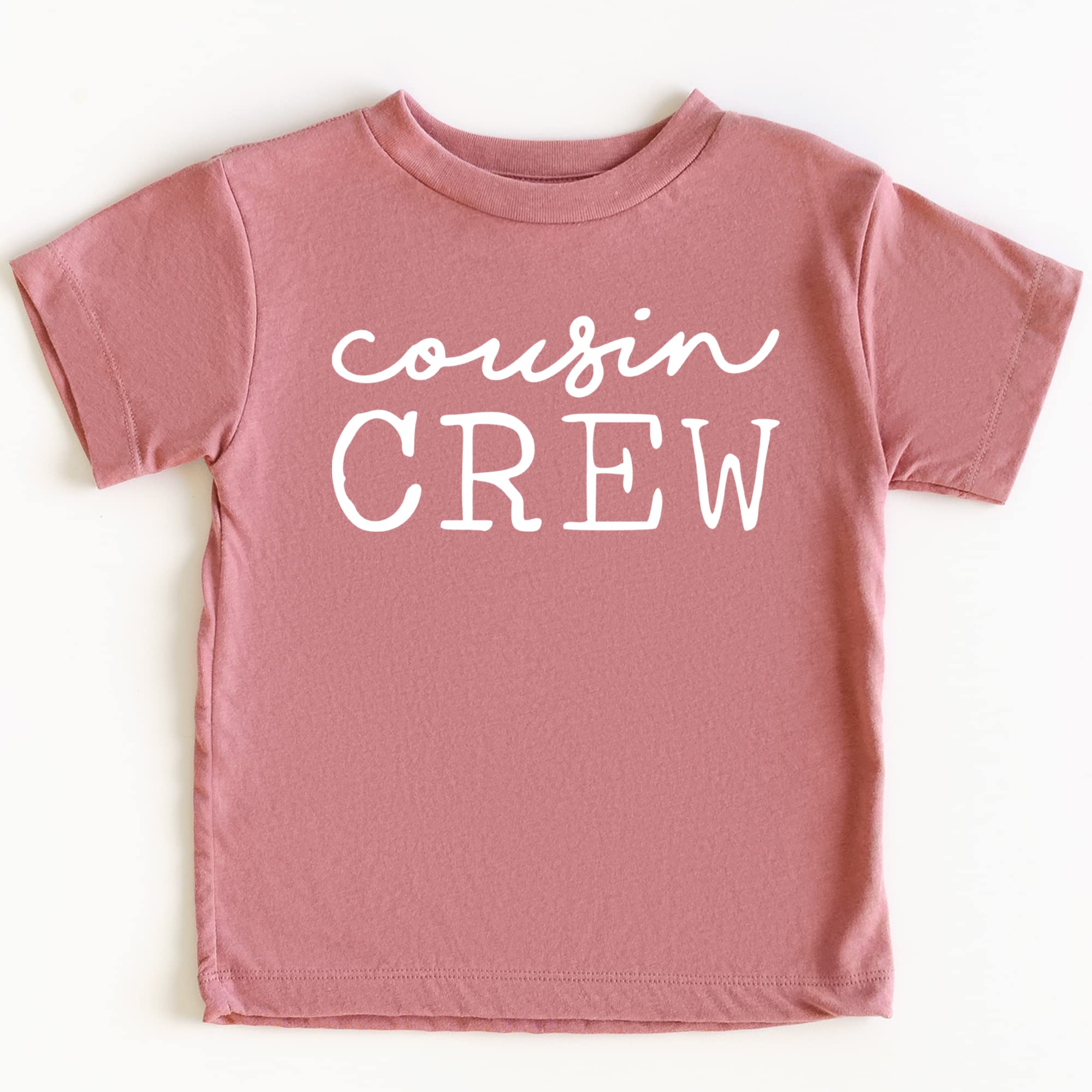 Olive Loves Apple Cousin Crew Cursive T-Shirts and Bodysuits for Baby and Toddler Fun Family Matching Outfits White on Mauve Bodysuit 6 Months