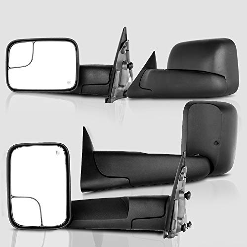 INEEDUP Tow Mirror Towing Mirror Fits for 2002-2008 for Dodge for Ram 1500 2003-2009 for Dodge for Ram 2500/3500 with Left Side Power Operation Heated Without Turn Signal Light