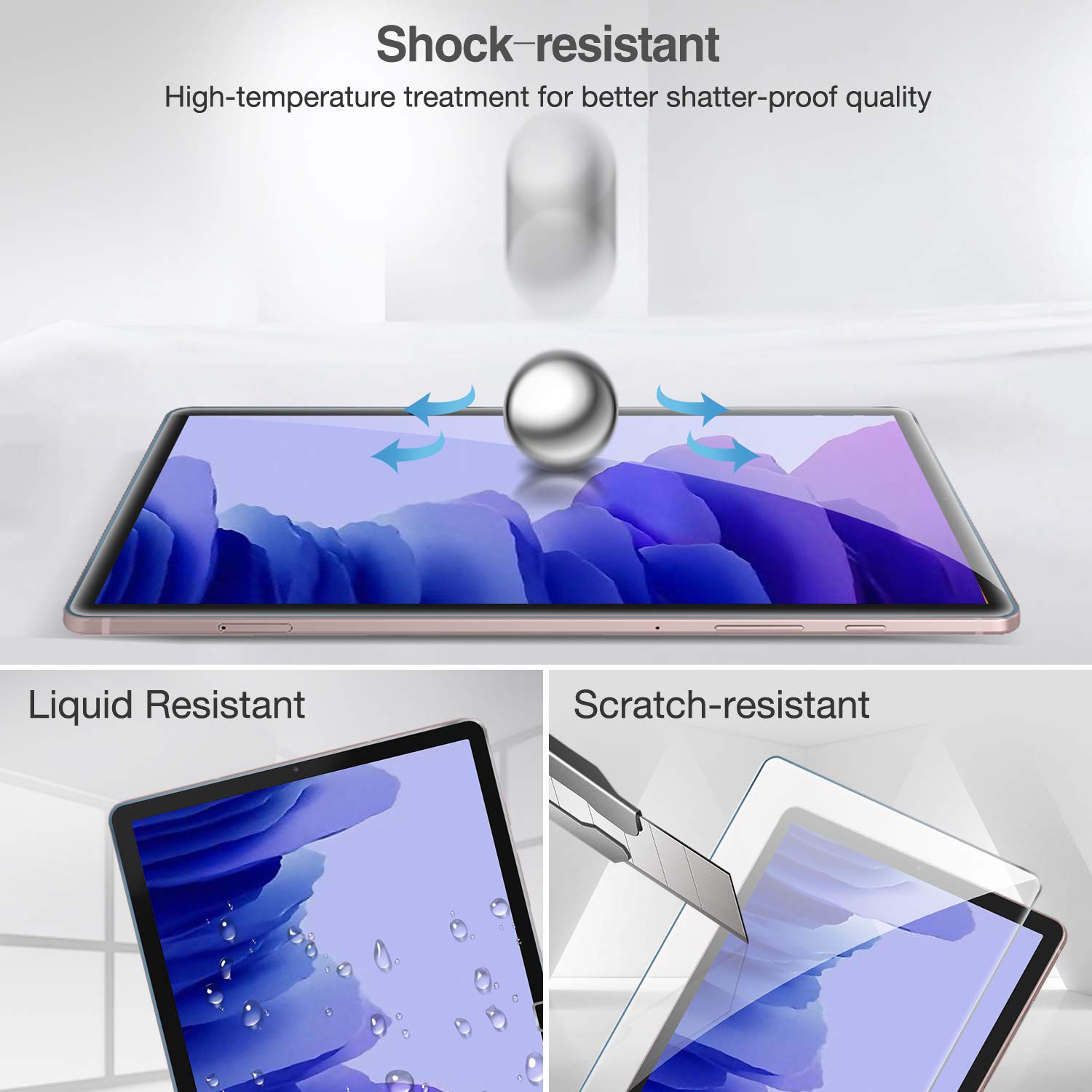 ProCase 2 Pack Galaxy Tab A7 10.4 2020 Screen Protector T500 T503 T505 T507, Tempered Glass Screen Film Guard for 10.4 Inch Galaxy Tab A7 2020 Tablet SM-T500 SM-T503 SM-T505 SM-T507