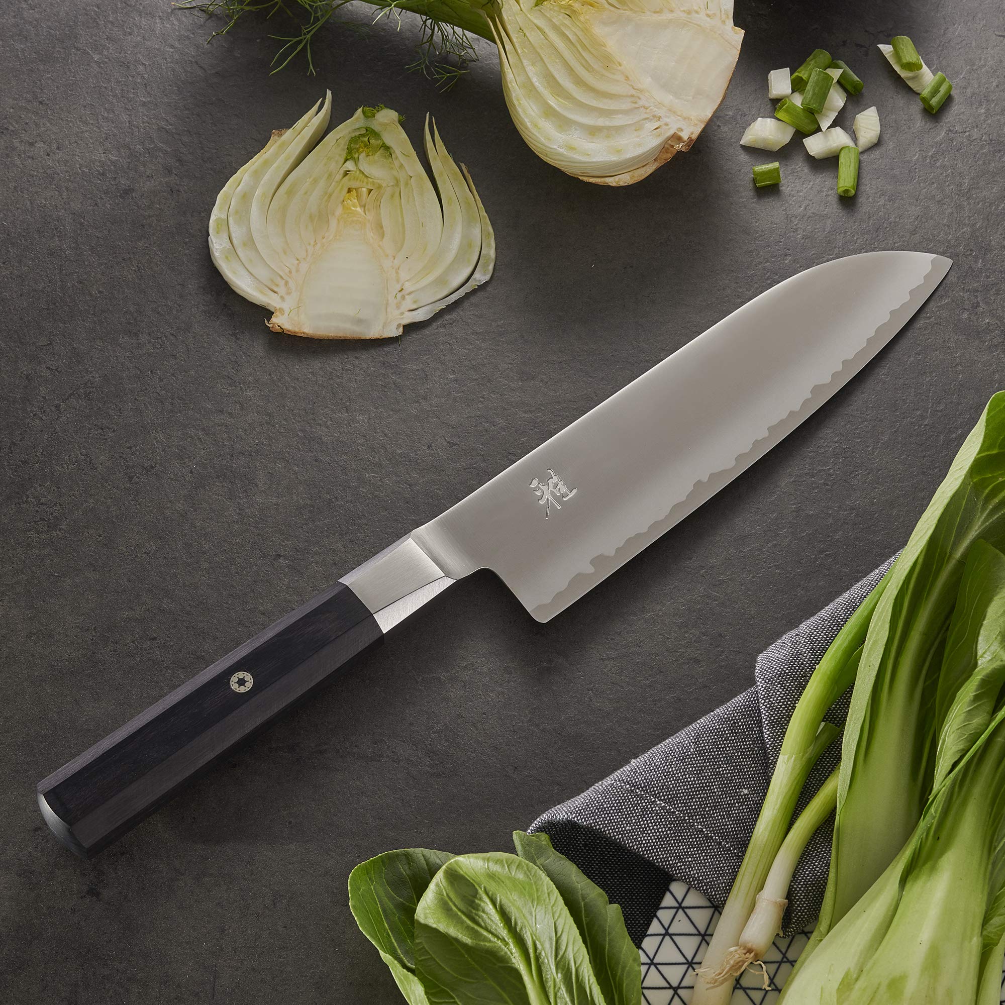 Miyabi Koh Santoku Knife,Black/Stainless Steel,7"