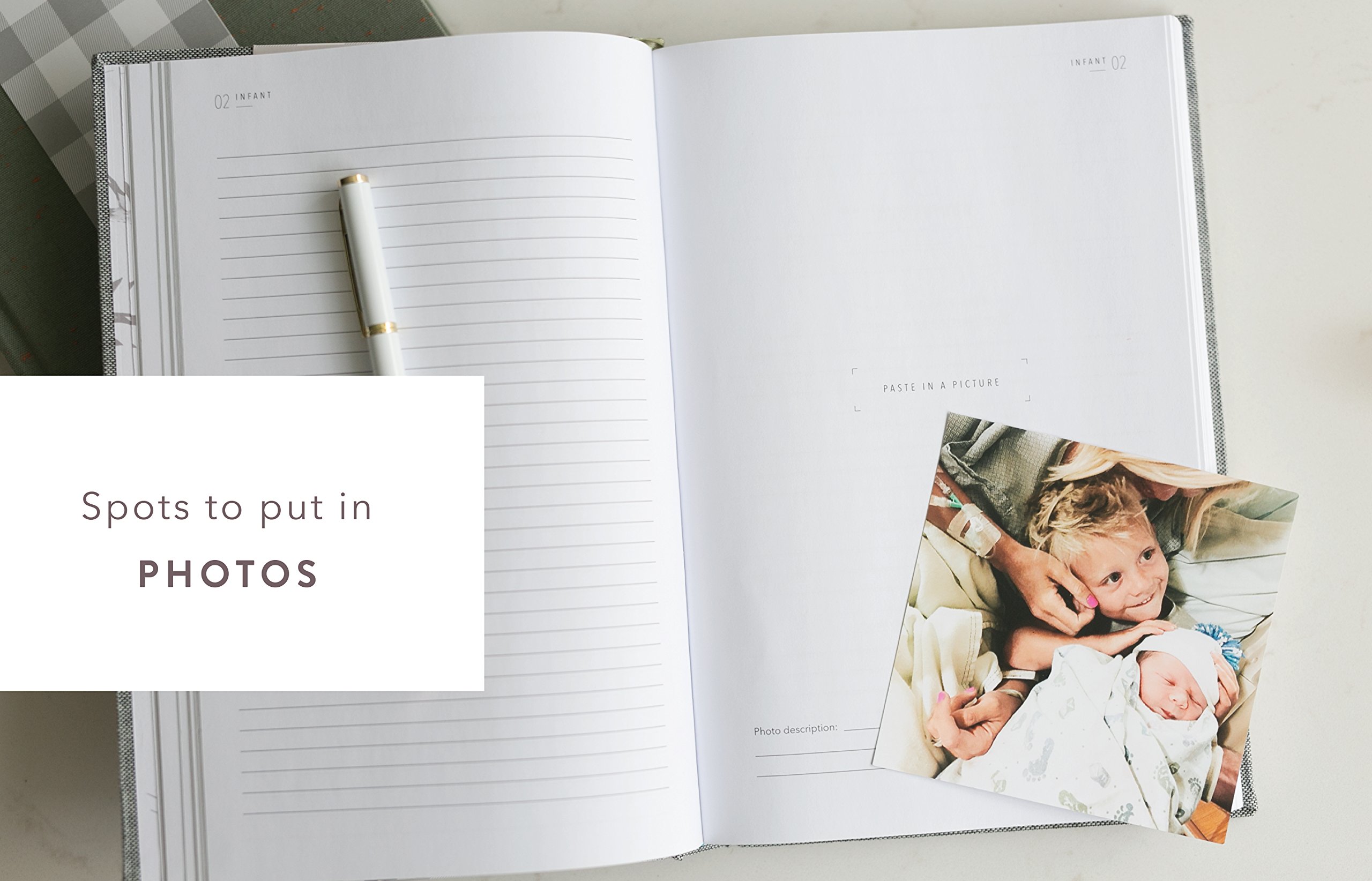 Promptly Journals, A Complete Childhood History: From Pregnancy to 18 Years Old (Navy Blue, Linen) | Baby Book and Pregnancy Journal | Baby Memory Book