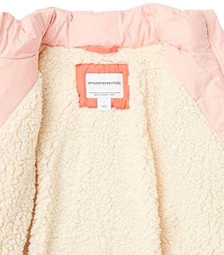 Amazon Essentials Girls' Long Quilted Cocoon Puffer Coat, Light Pink, Medium