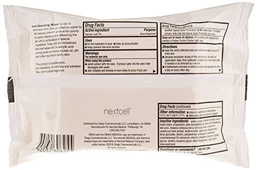 SUZANOBAGIMD On the Go Cleansing Wipes for Oily or Acne Prone Skin, 25 count