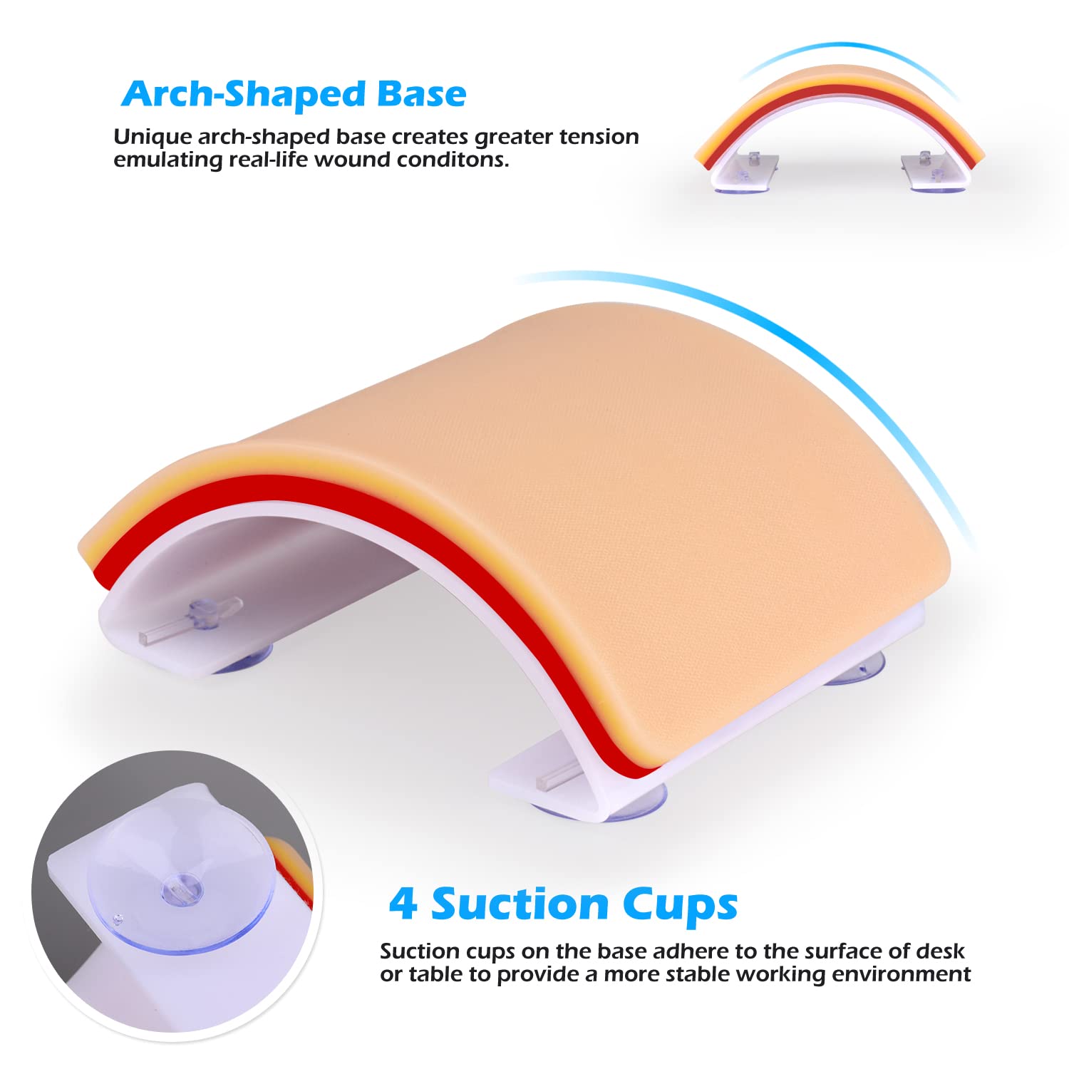 Medarchitect Premium Suturing Skill Trainer Including DIY Incision Suture Pad with Hook & Loop Replacement Design, 19 Pre-Cut Wounds Pad & Complete Tools for Advanced Suture Skill Practice