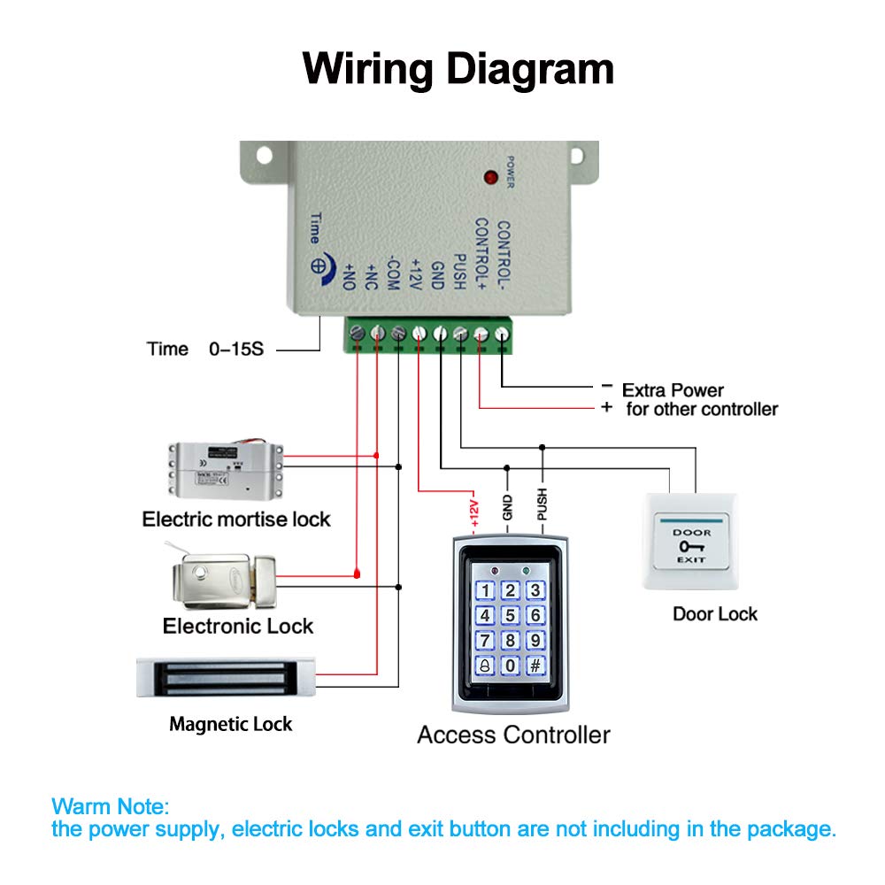 LIBO Waterproof Access Control Keypad Proximity RFID Controller, Suitable for Single Door Entry System, Support 1000 Users, Including 10pcs 125KHz RFID Keyfobs with Rainproof Cover