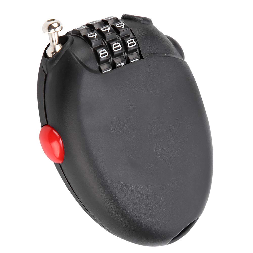 3 Digit Combination Lock with 2 Feet Retractable Steel Cable, Bike Cable Lock for Posts, Bike Racks or Fences, for Bike, Ski, Snowboard and Stroller