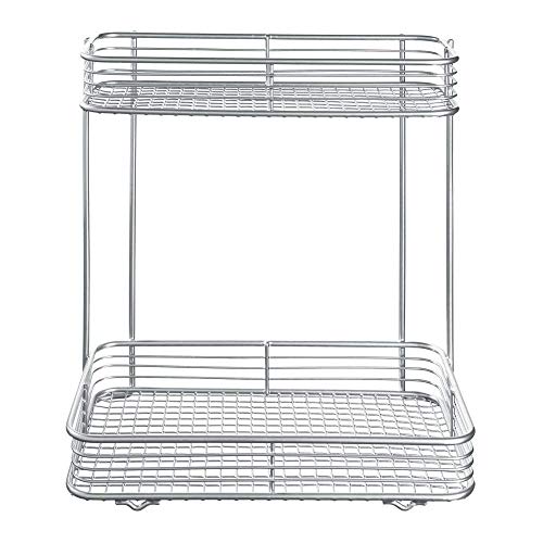 iDesign Vienna 2-Tier Rectangular Cosmetics and Toiletry Storage, Bathroom, Countertop, Desk, Set of 1, Vanity Shelf