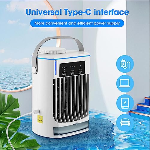 Best Portable Air Conditioner | 4 in 1 Mini Ac Unit Portable - Mobile Air Conditioner with 3-speeds, 3 Mist Modes | Portable Air Cooler for Room Bedroom Office Home Car Tent