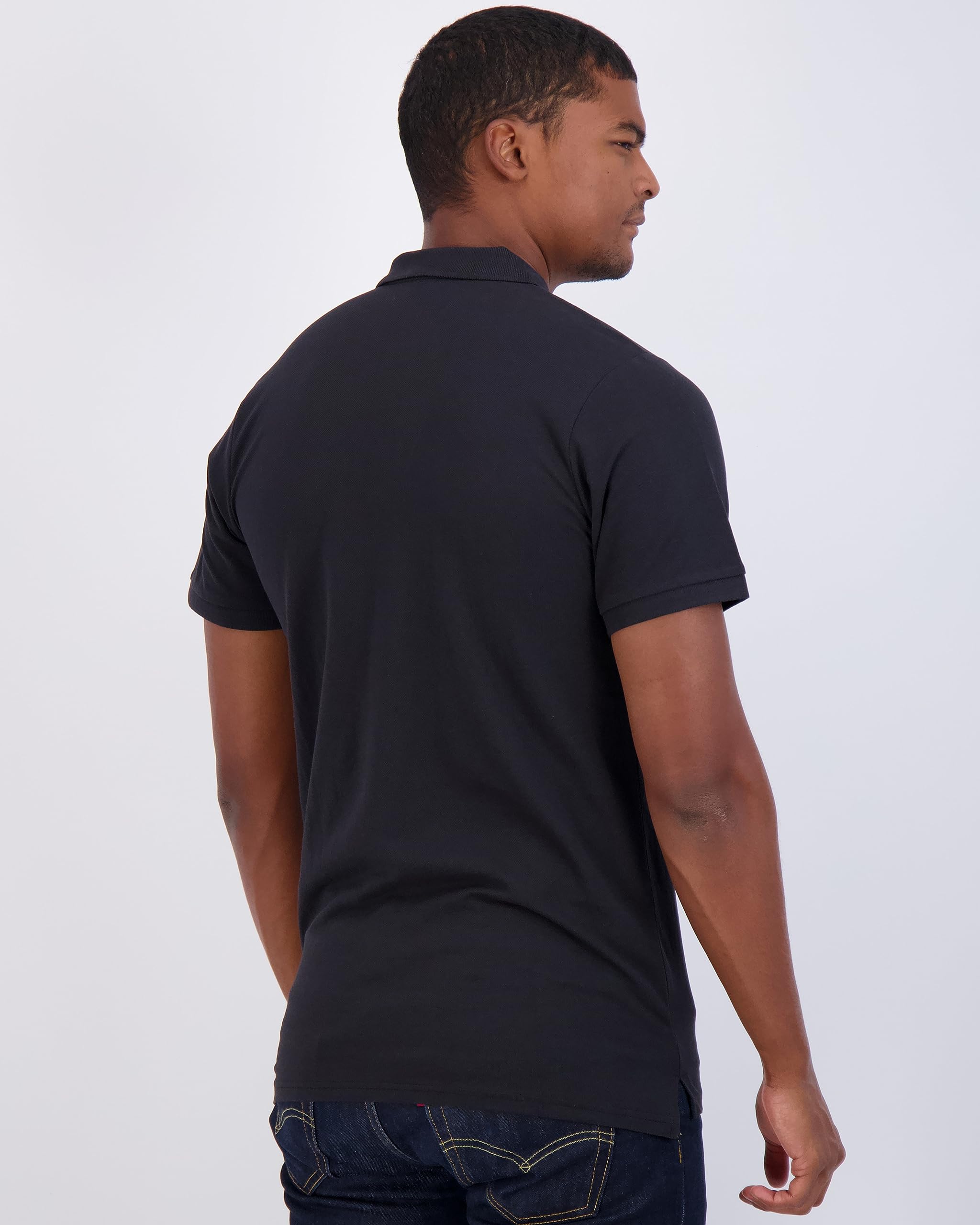 4 Pack: Mens Cotton Pique Men Quick Dry Dri Fit Polo Shirt Short Sleeve Button Collared Work Dress Tee Golf Tennis Clothing Active Wear Athletic Performance Tech Casual T Shirts - Set 7, S