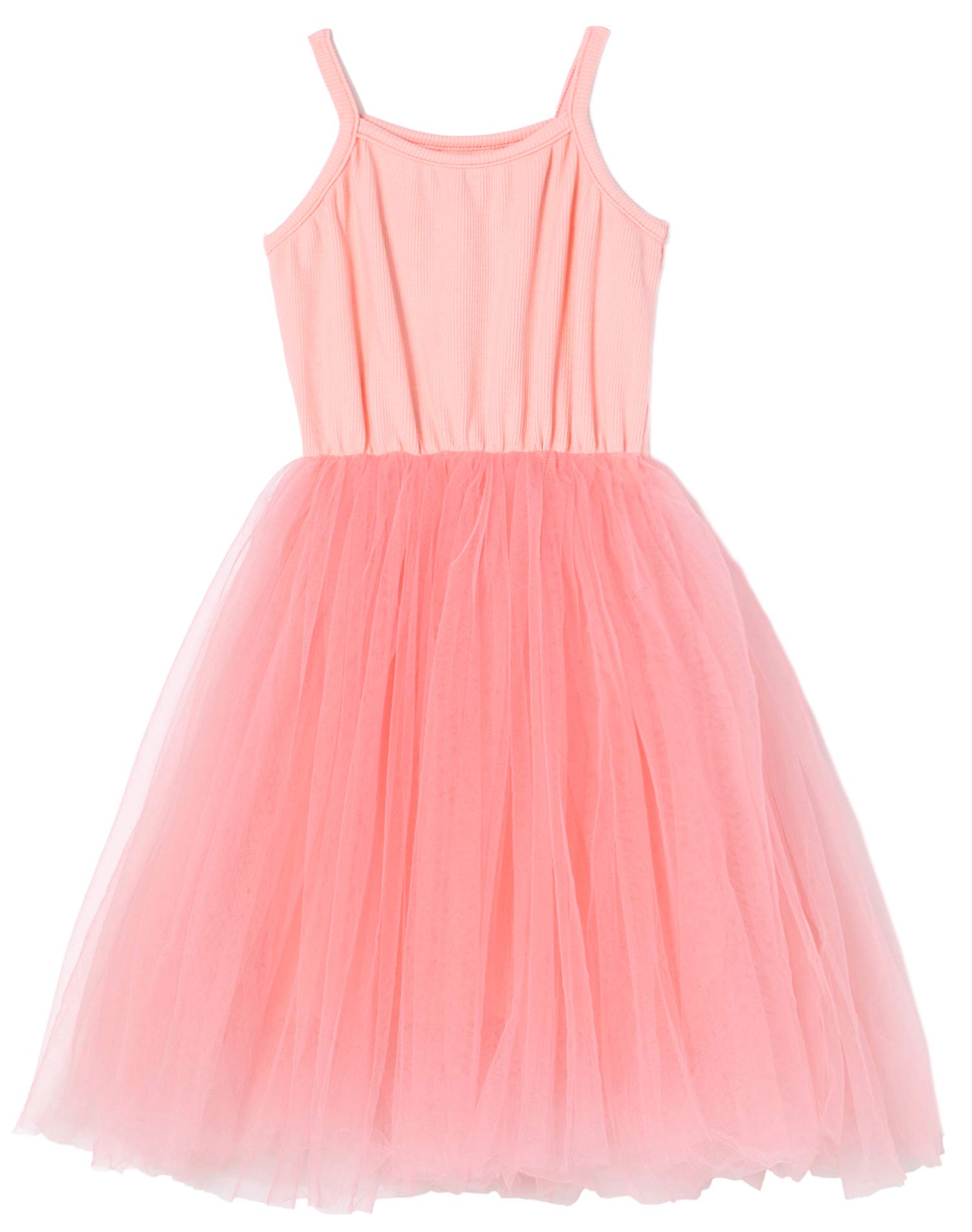 Niyage Baby Girls Spaghetti Strap Dress Princess Toddler Sleeveless Soft Tulle Tutu Sundress Pink 130