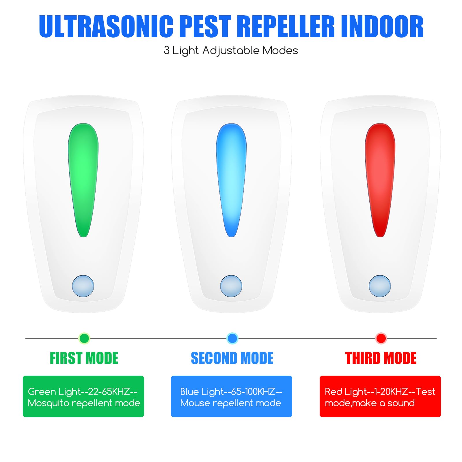 Ultrasonic Pest Repeller Plug in 6 Packs Ultrasonic Electronic Bug Repellent Indoor Pest Control Rat Repeller Mouse Repeller for Home Kitchen Office Warehouse for Mosquito Roach Mice Ant Spider