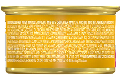 Fancy Feast Purina Delights with Cheddar Grilled Chicken & Cheddar Cheese Feast in Gravy (12-CANS) (3 OZ Each)