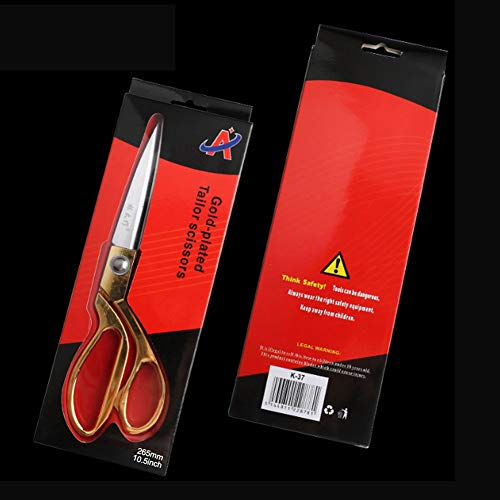 Jasni Liu Tailor Scissors Professional 10.5" Gold Stainless Steel Professional Shears Heavy Duty