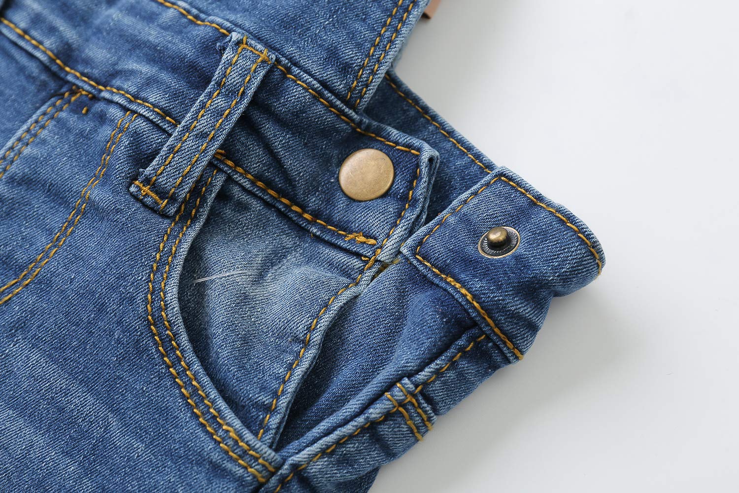 KIDSCOOL SPACE Baby Boy Girl Jean Overalls,Toddler Slim Cute Denim Dungaree,Blue,12-18 Months