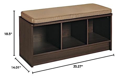 ClosetMaid 1570 Cubeicals 3-Cube Storage Bench, Espresso