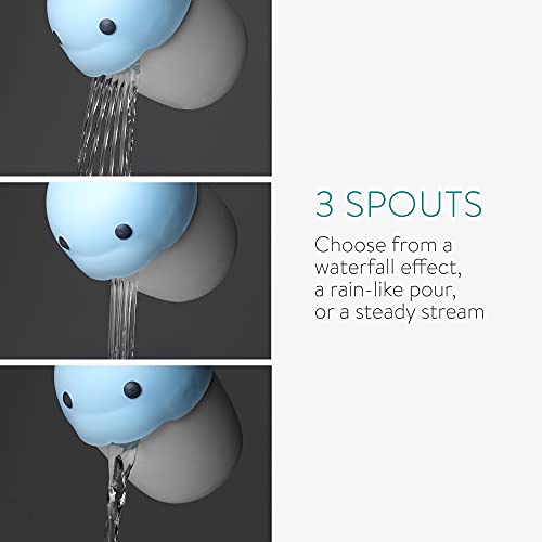 Navaris Baby Hair Rinser - Cute Animal Cup for Bath with 3 Different Pour Spouts - Rinse Shampoo and Keep Water Out of Baby's Face and Eyes - Blue