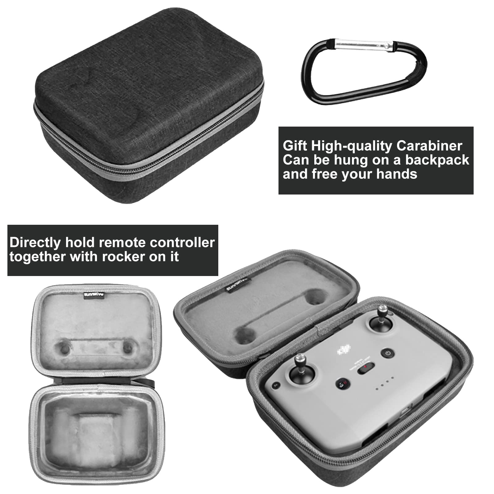 O'woda Mavic 3 Classic Carrying Case, Drone Body Storage Bag + Remote Controller Waterproof Case for DJI Mavic 3 / Mavic 3 Cine/Mavic 3 Classic Accessories, with 2 Pcs Carabiners