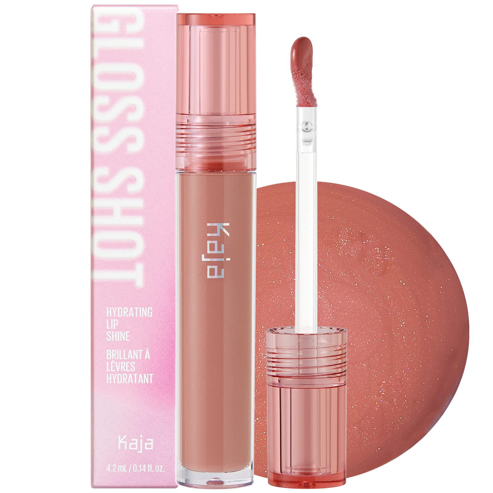 Kaja Lip Balm - Gloss Shot 03 Honey Drizzle | High Shine, Non-Sticky, with Jojoba Oil, Sheer, Hydrating, Juicy, Plumper Looking, Non-irritating, 0.14 FL Oz