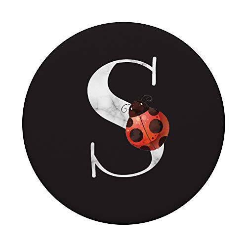 Lady bug Alphabet Monogram Name Initial Letter S PopSockets PopGrip: Swappable Grip for Phones & Tablets