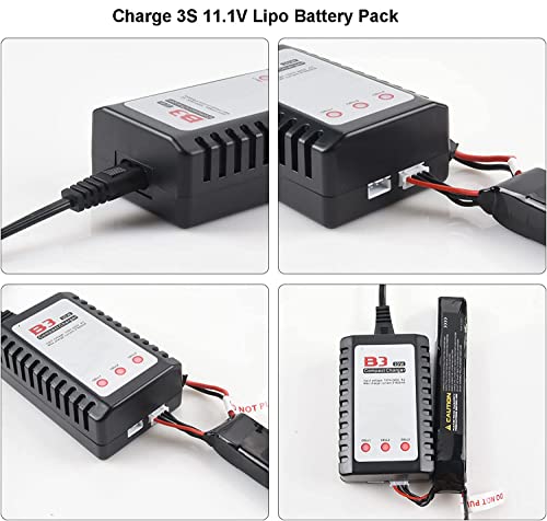 BESWON 2 Packs Airsoft Battery 11.1V Rechargeable 1600mAh 30C Lipo Battery Pack with 2S-3S Balance Charger for Airsoft Guns Rifle