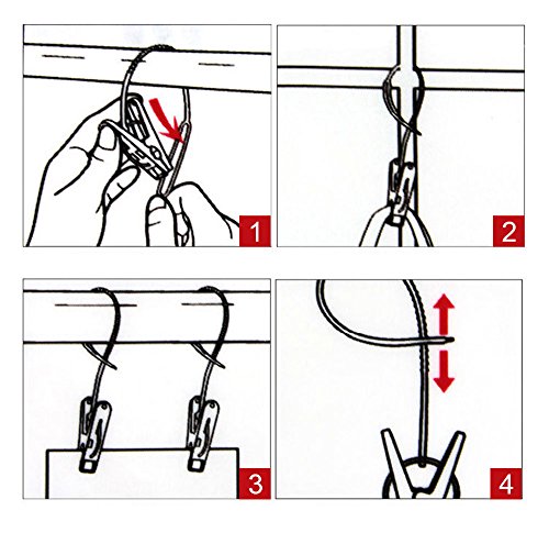 JCBIZ 24Pcs Clothes Peg Clip Pins,Multicolor Rope Clip Hanging Clothes line Windproof Hanger Sock Clothes Drying Peg PP Plastic Clips Hooks