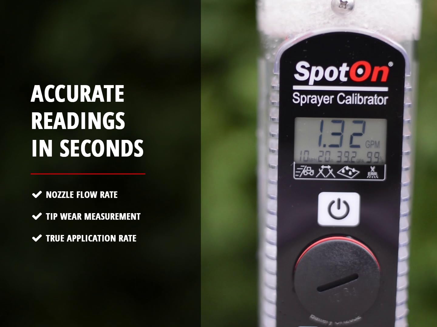 SpotOn SC-2 Sprayer Calibrator - Digital Nozzle Flow Meter for Precise Chemical Application - Pesticide & Fertilizer Rate Calculator - Quickly Check Flow Rate of Sprayer Nozzles