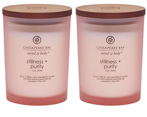 Chesapeake Bay Candle Scented Candles, Stillness + Purity (Rose Water), Medium (2-Pack), 2 Count