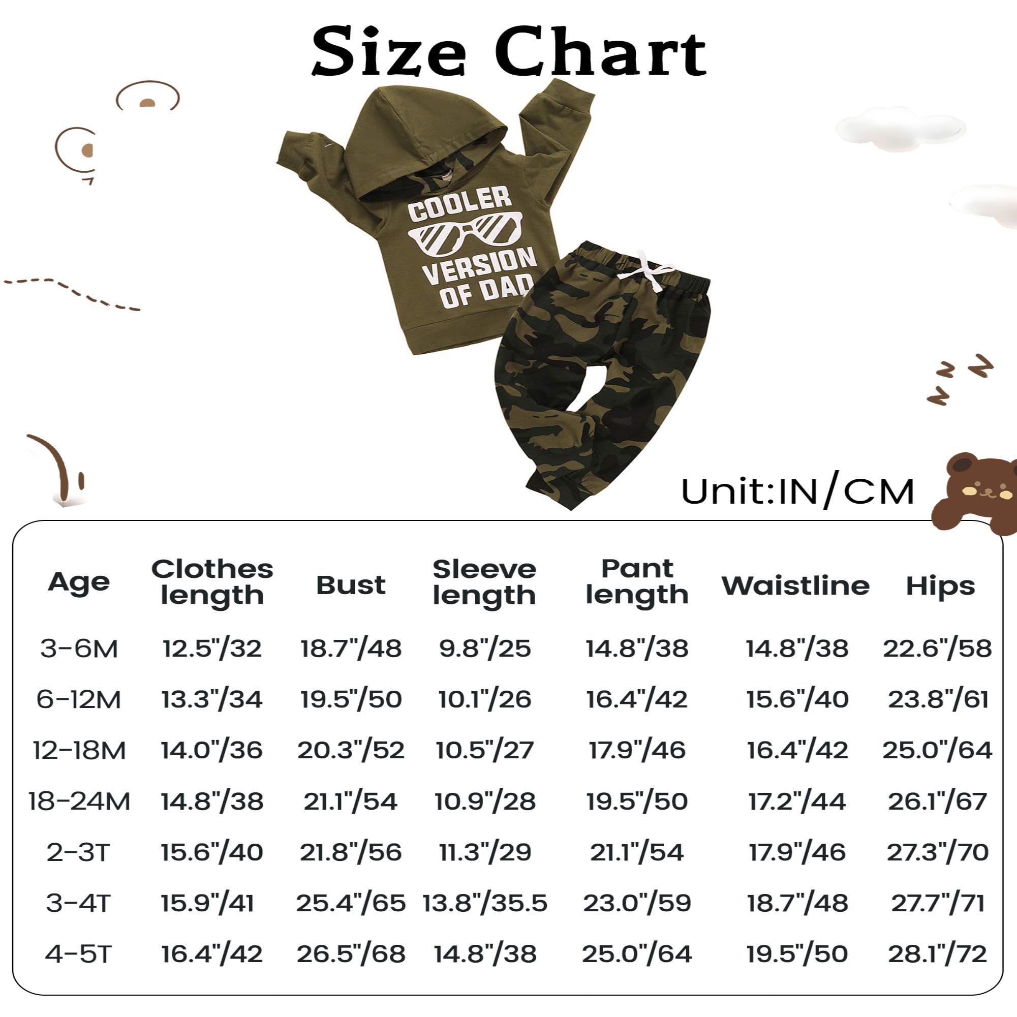 ZOEREA Toddler Baby Boys Clothes Letter Printed Hoodie Sweatshirt Tops+Camouflage Long Pants 2PCS Outfits Set