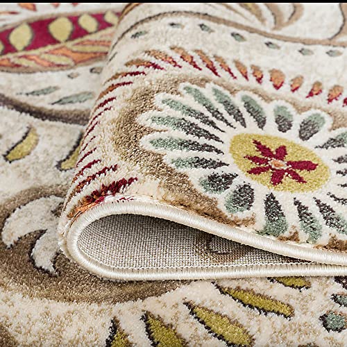 Ivory Modern 2x3 Entry Rug - Indoor Front Door Rug - Small Area Rug - Kitchen Rug - Bath Rug - Contemporary Carpet - Alfombras para Salas