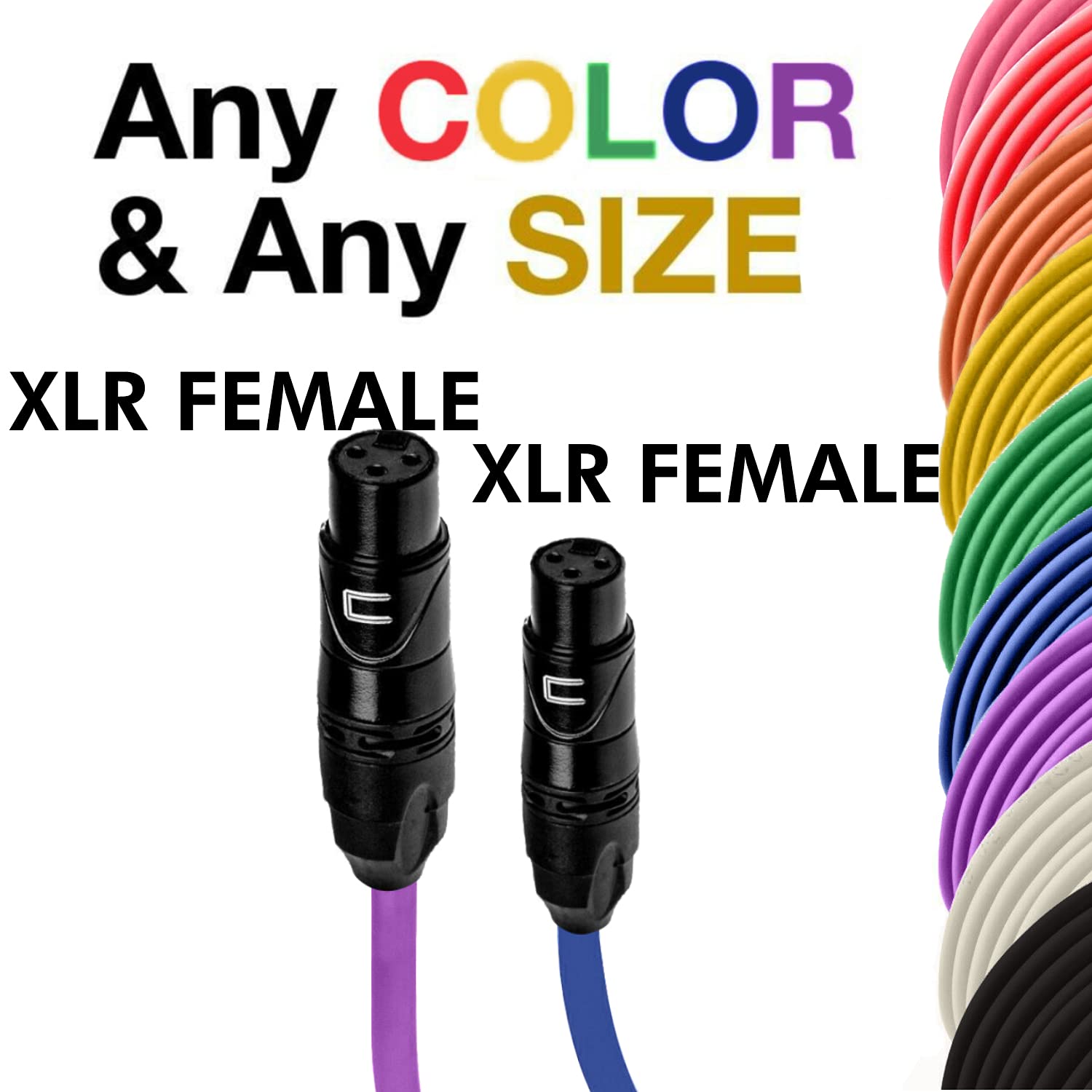 Balanced XLR Cable Female to XLR Female - 5 Feet Pink - Pro 3-Pin Microphone Connector for Powered Speakers, Audio Interface or Mixer for Live Performance & Recording