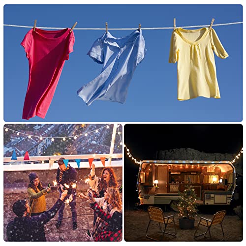 Clotheslines 20 2/3ft Portable for Travel, Curtain Wire Heavy Duty Stainless Steel, Windproof Anti-sag Laundry Rope Multipurpose Cable Camping/Cruise/Travel/Drying (20 2/3ft)