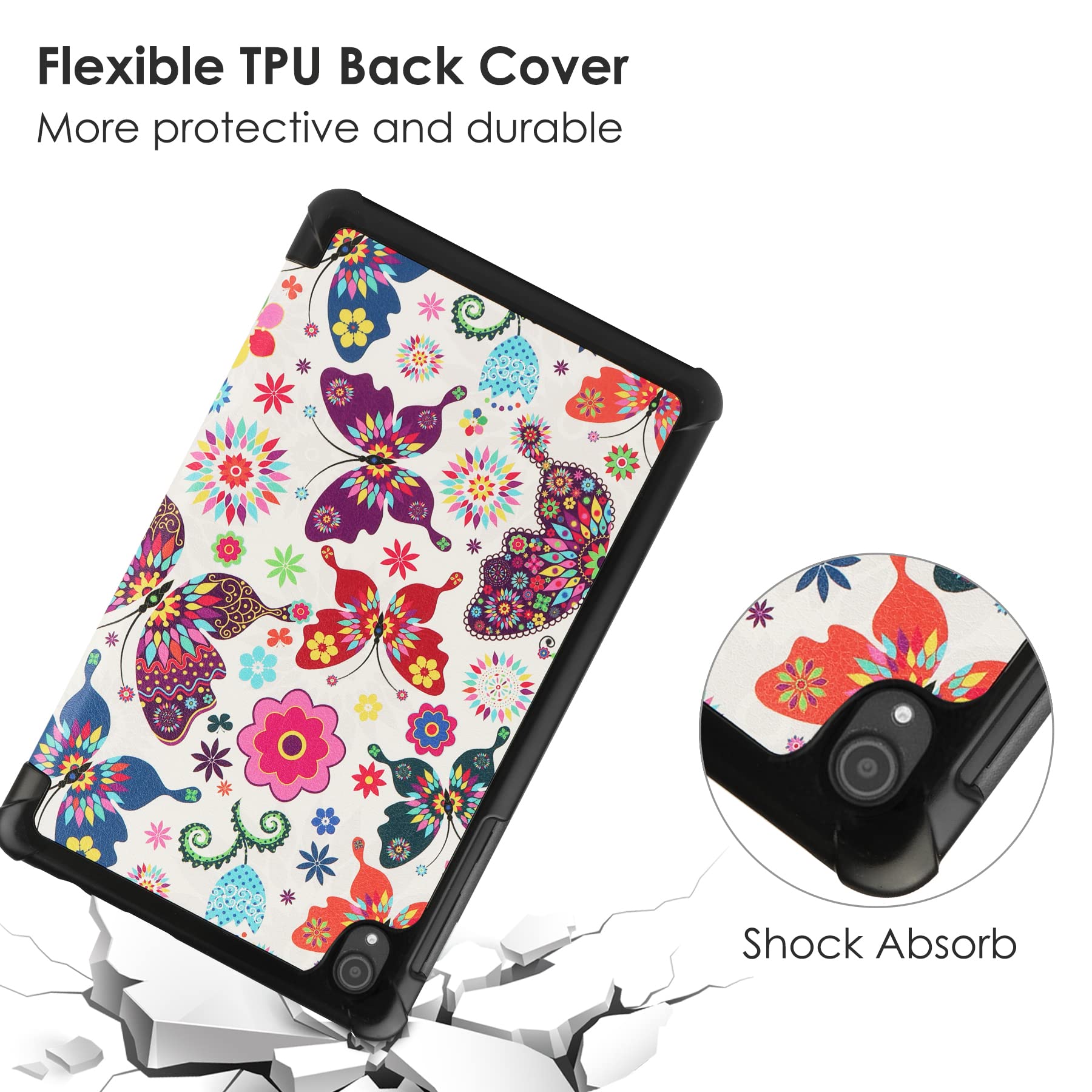KuRoKo Slim Light Cover Trifold Stand Hard Shell Case for Alcatel Joy Tab 2 8.0" (9032Z) / Verizon TCL Tab 8 (9038s)-NOT for TCL TAB 8 LE