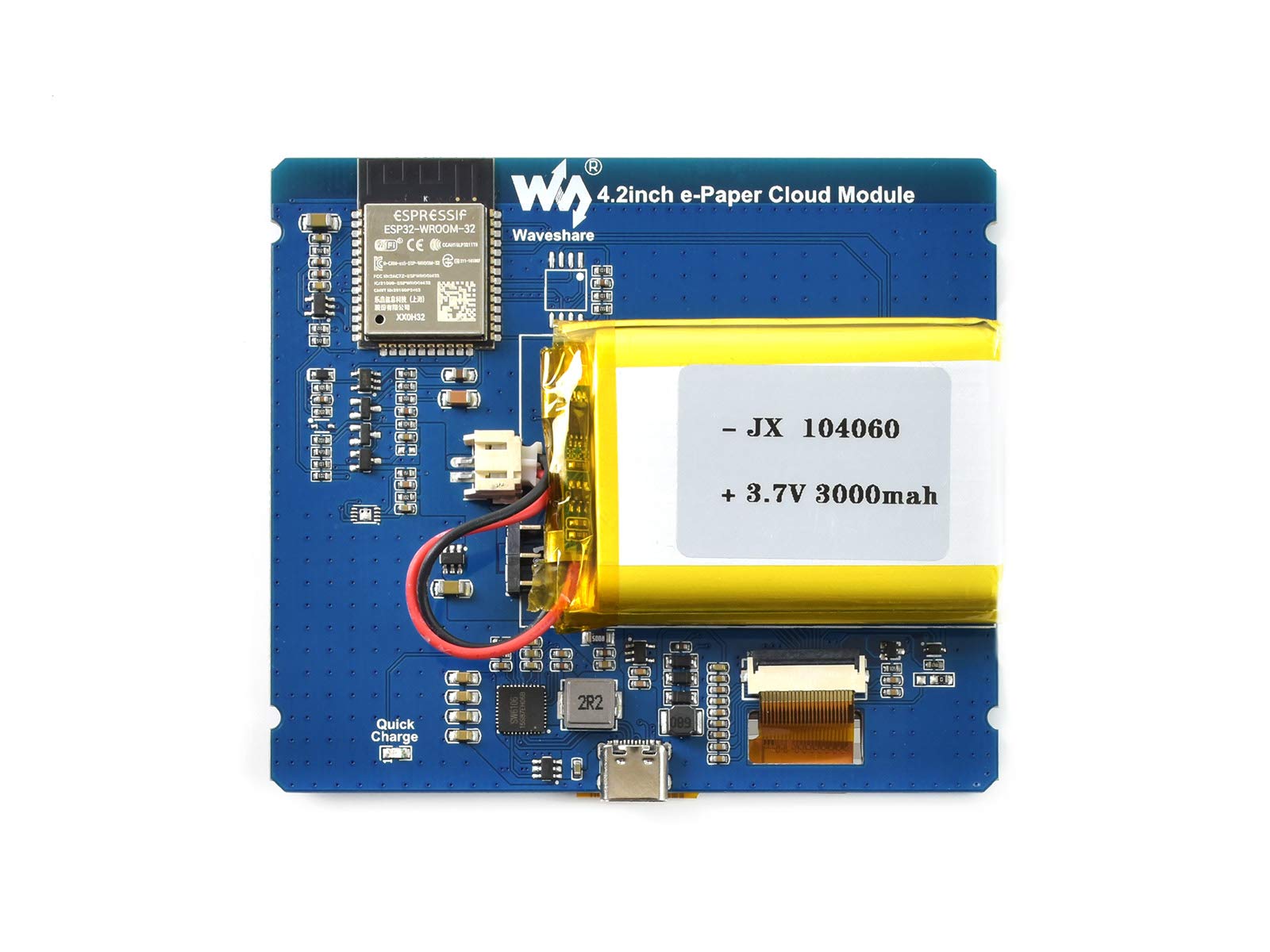 waveshare 4.2inch E-Paper Cloud Module 400ร300 Pixels with Low Power Consumption WiFi Connectivity Wide Viewing Angle